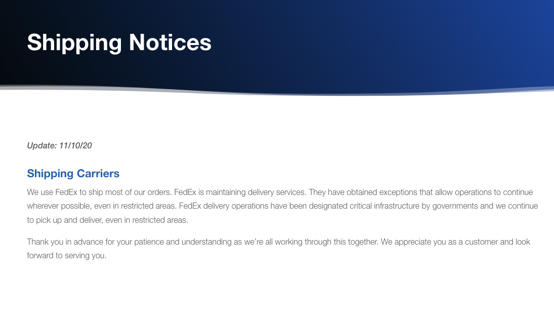 Shipping Notices - EMist